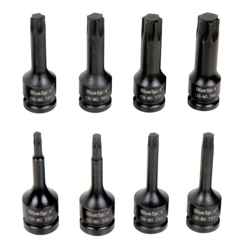 Blue Spot 01506 Impact Socket Torx Male Driver Tool Bit Set 1/2 inch ...