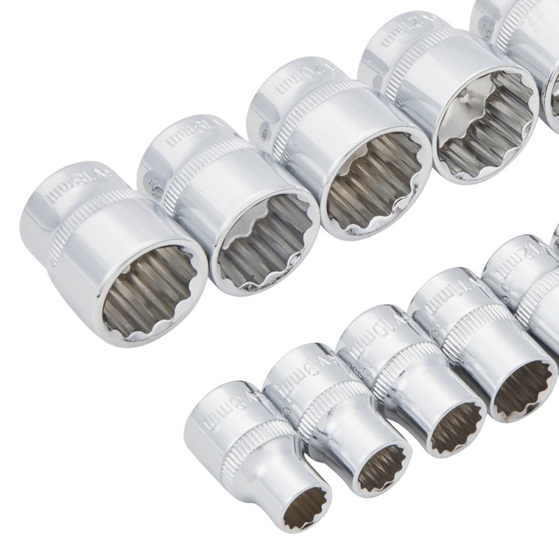 Blue Spot Tools 3/8 Inch Metric 12pt Shallow Socket Set 01564 Bluespot ...