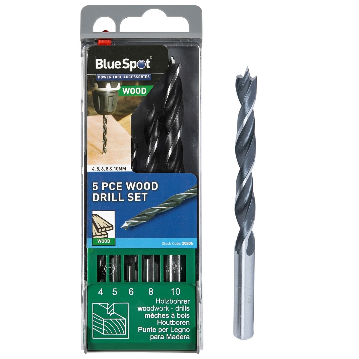 Blue Spot Tools Lip and Spur Wood Drill Bit 5 Piece Set 20206 Bluespot ...