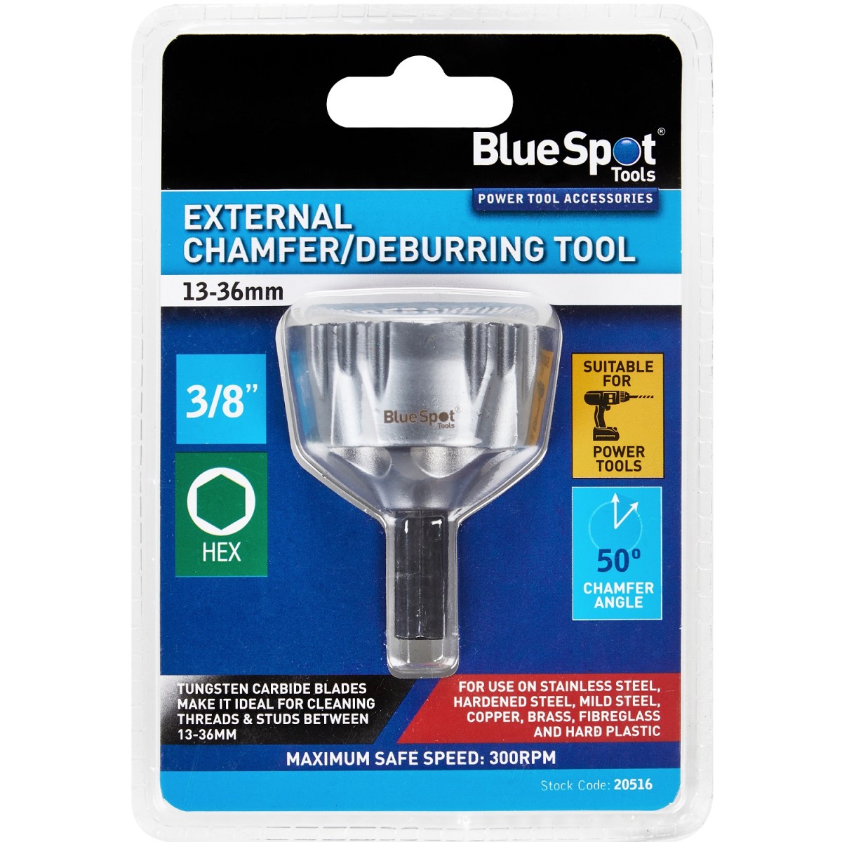 Blue Spot External Thread Chamfer Deburring Tool 3mm to 19mm 20515 ...