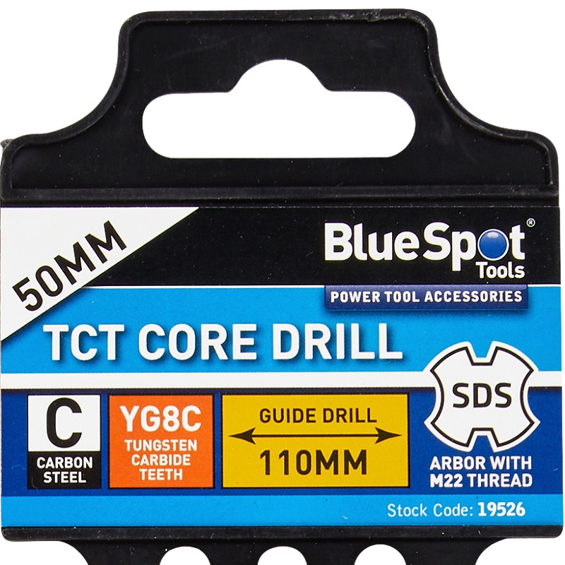 Blue Spot Tools TCT Core Masonry Hole Saw SDS Drill Bit 50mm 19526 ...