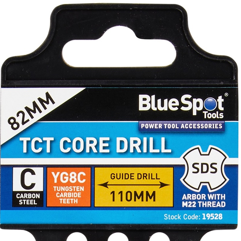 Blue Spot Tools TCT Core Masonry Hole Saw SDS Drill Bit 82mm 19528 ...