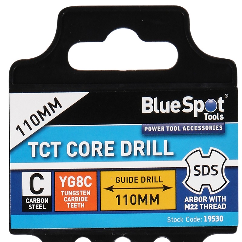 Blue Spot Tools TCT Core Masonry Hole Saw SDS Drill Bit 110mm 19530 ...