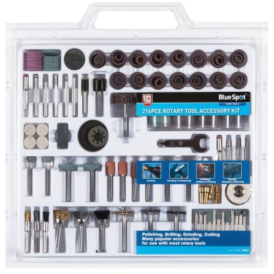 Blue Spot Tools 216PC Rotary Tool Accessory Set 19012 Bluespot ...