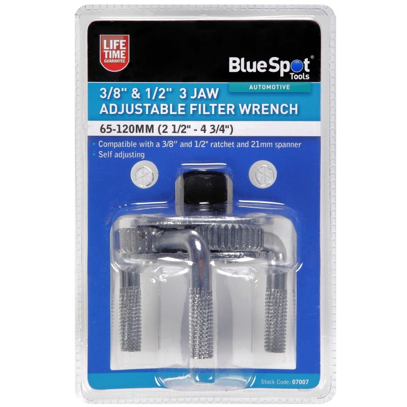 Blue Spot Tools Adjustable Filter 3 Jaw Wrench 3/8 1/2 inch 07007 ...