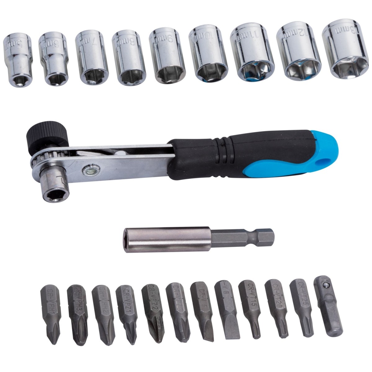 Blue Spot Ratchet Offset 1/4 inch Screwdriver Bit Socket Driver Set ...