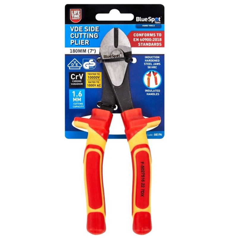 Blue Spot VDE Electrical Grade Side Cutting Plier 180mm 08196 Bluespot ...