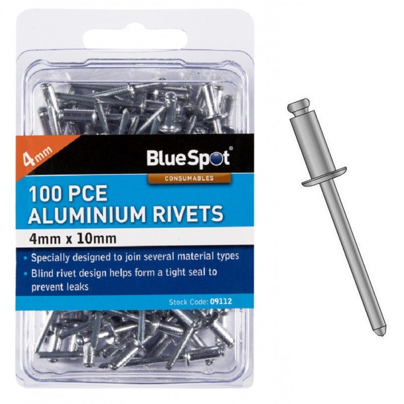 Blue Spot Tools 4mm 10mm Pop Rivets Pack of 100 09112 | Sealants and ...
