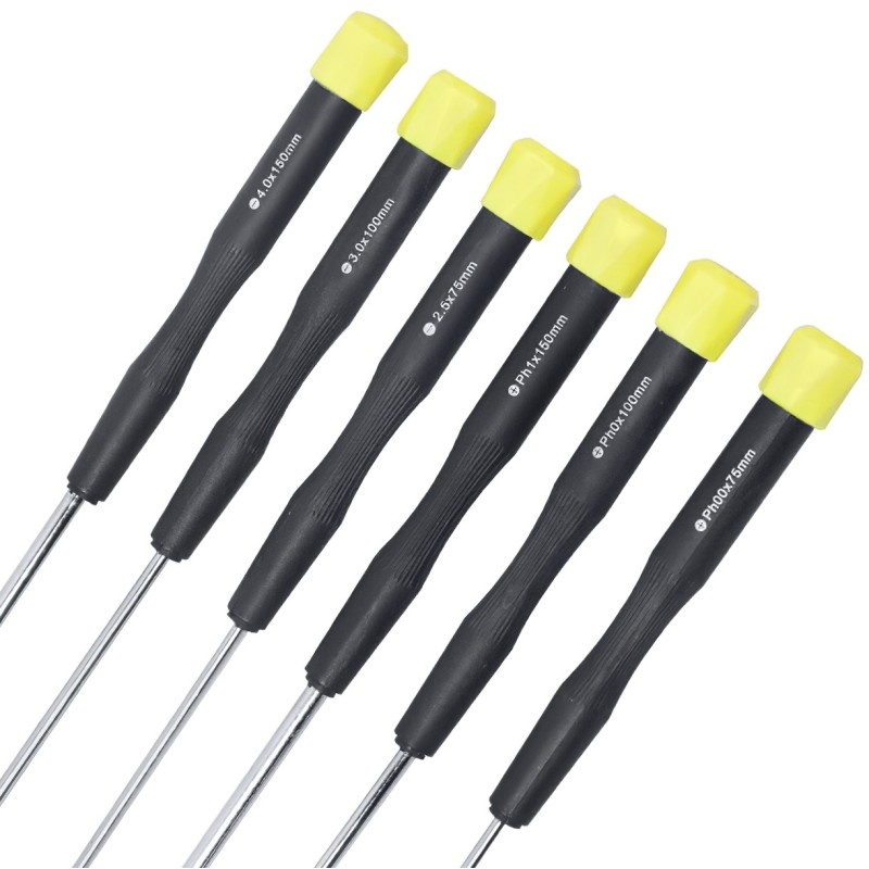 Blue Spot Tools Long Precision Screwdriver 6 Piece Set 12603 Bluespot ...