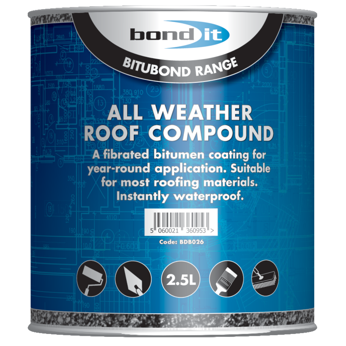 Bond-it All Weather Roof Coating Compound 2.5 Litre Black BDB026 ...