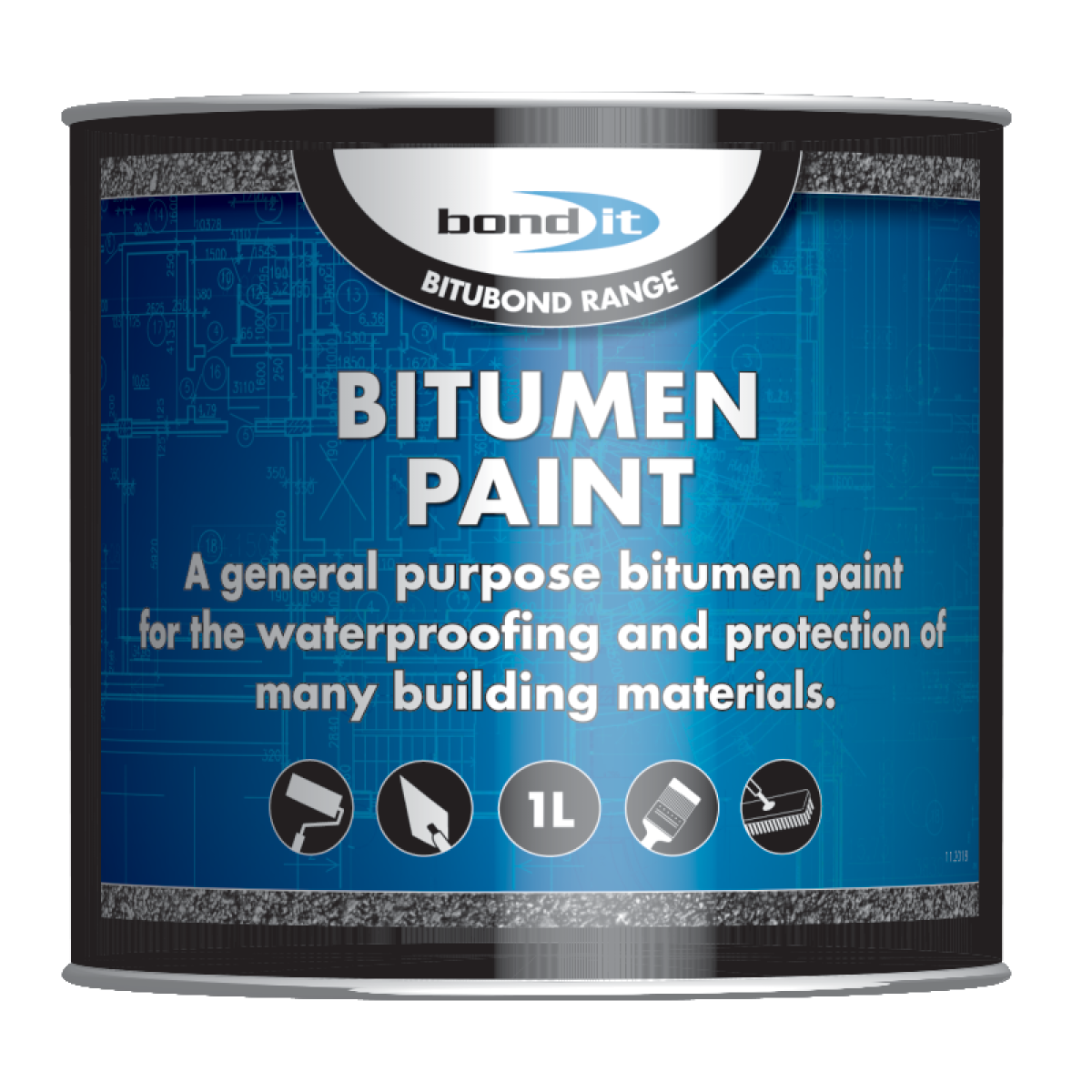 Bond It Bitumen Black Paint 1 Litre Bitubond BDB015 | Sealants and ...