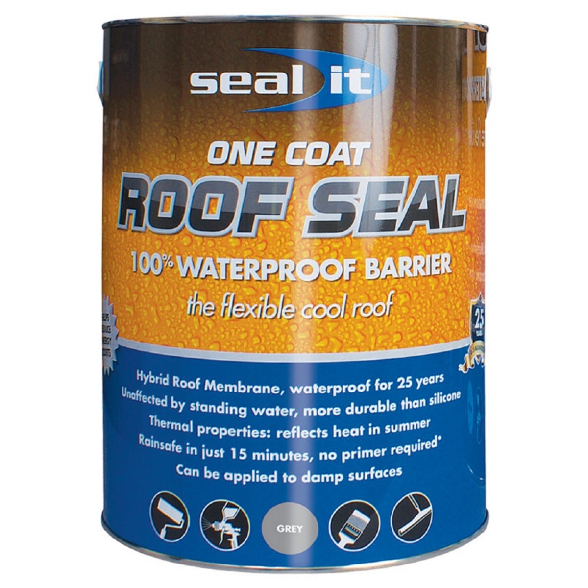 Bond it Seal It Roof Seal Liquid Roof Coating Compound Grey or Black 5L | Sealants and Tools Direct