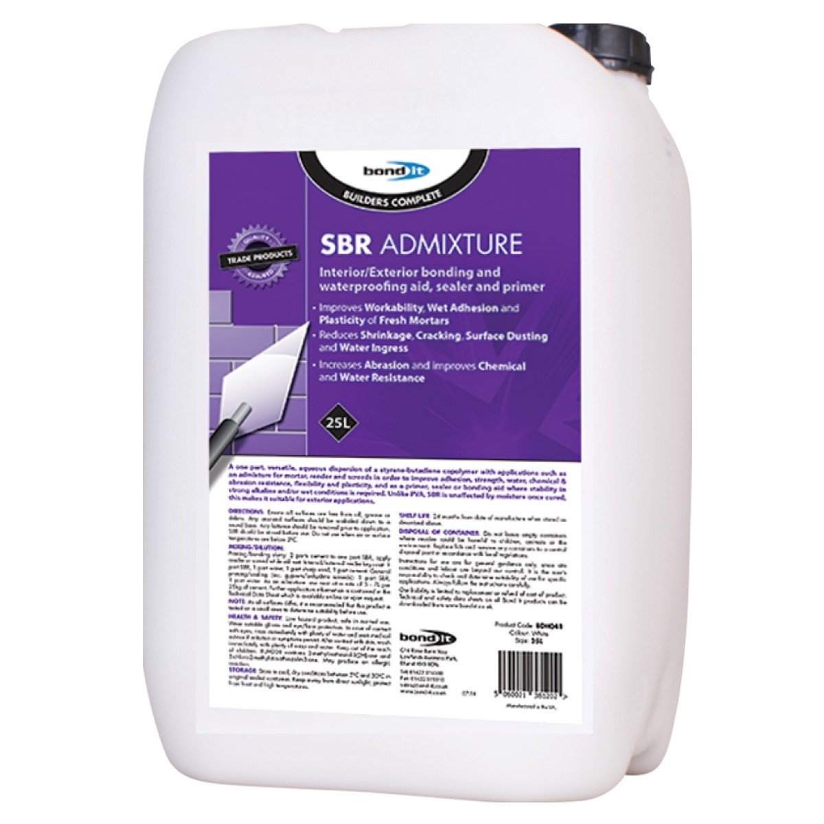 Bond It SBR Admixture Waterproof Bond Bonding Agent 25 Litre BDH041 | Sealants and Tools Direct