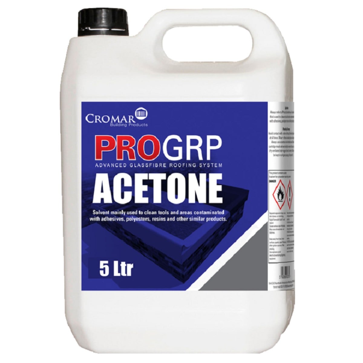 Cromar PRO GRP Acetone Cleaner 5 Litre GA-5 | Sealants and Tools Direct