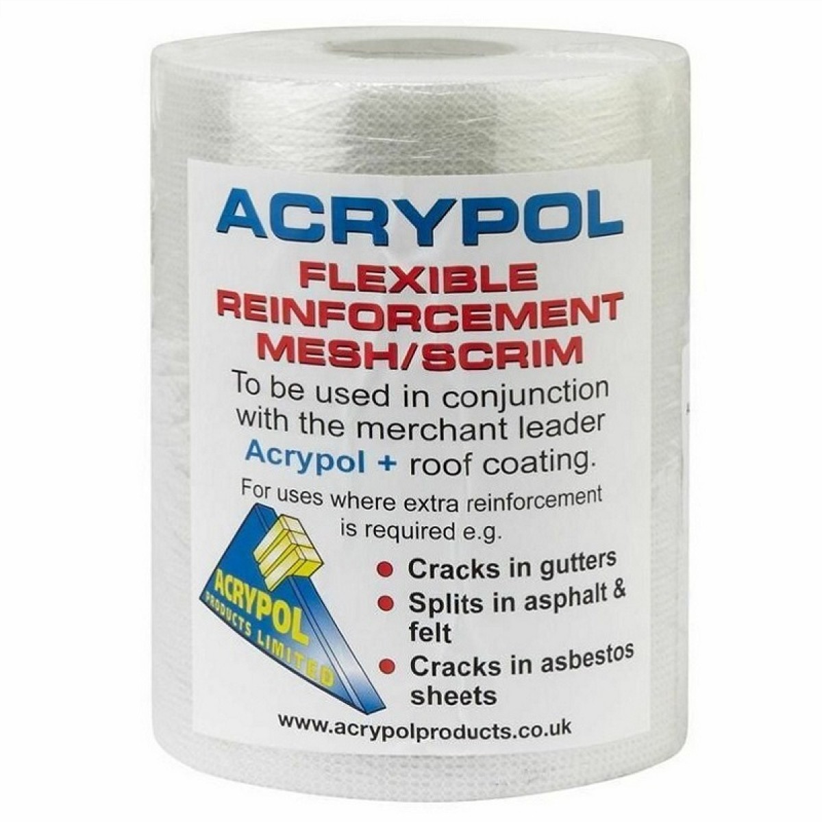 Acrypol Mesh Scrim Liquid Roof Coating Flexible Reinforcement 150mm 20m ...