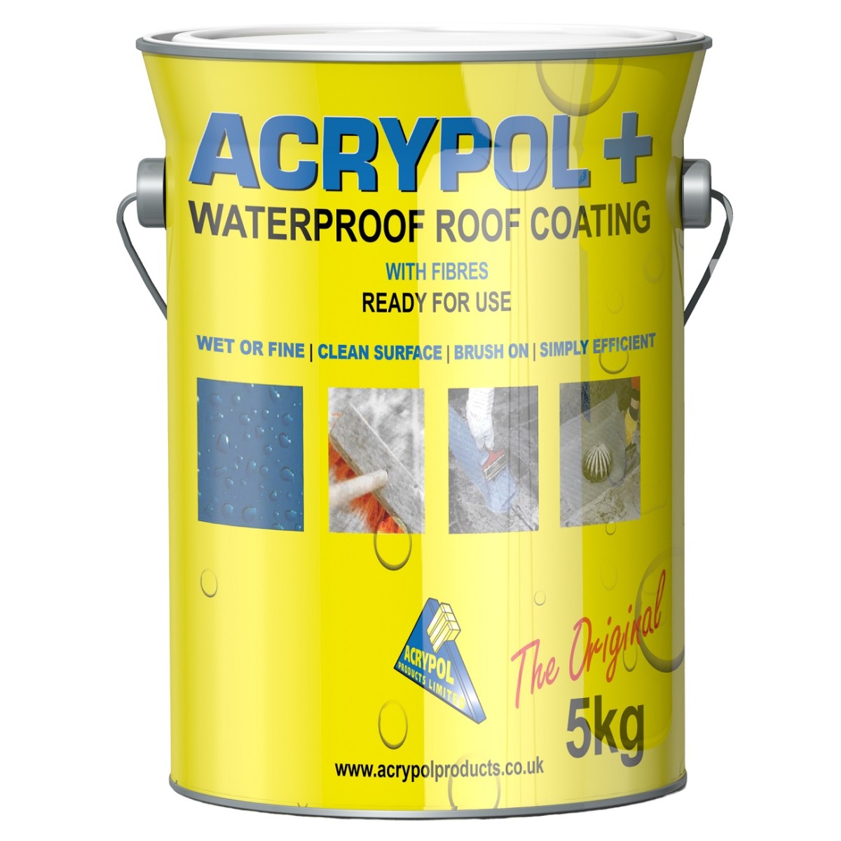 Acrypol 5kg Solar White Waterproof Roof Coating Fibre Reinforced ACRY ...