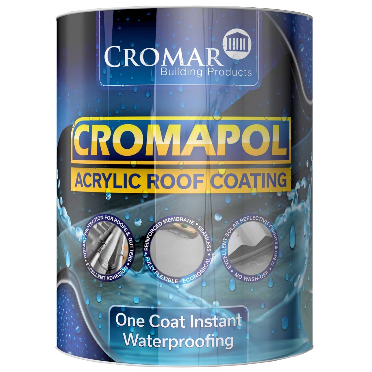 Cromar Cromapol Fibre Reinforced Roof Repair Coating Mid Grey 5kg ...