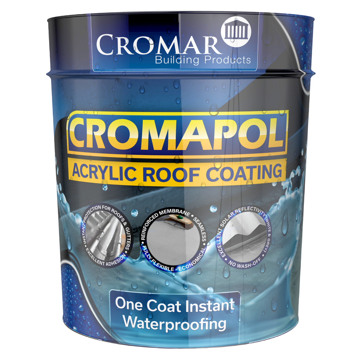 Cromar Cromapol Fibre Reinforced Roof Repair Coating Mid Grey 20kg ...