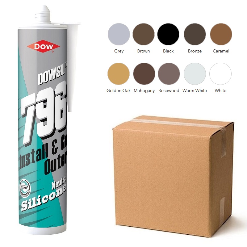 Dow Corning Dowsil 796 PVC-U Wood Aluminium Silicone Sealant Box 12 ...