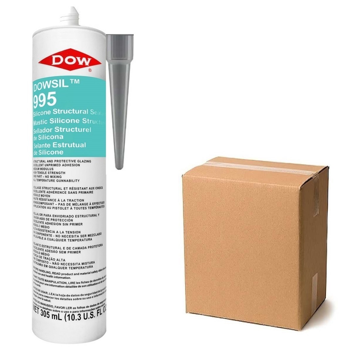 Dow Dowsil 995 Structural Glazing Silicone Sealant Grey Box of 12 ...
