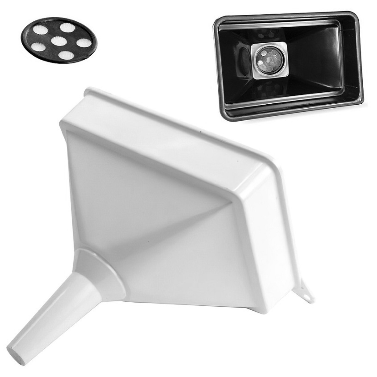 Lumatic Heavy Duty Large Garage Oil Funnel Fuel Filter White FG12-B ...