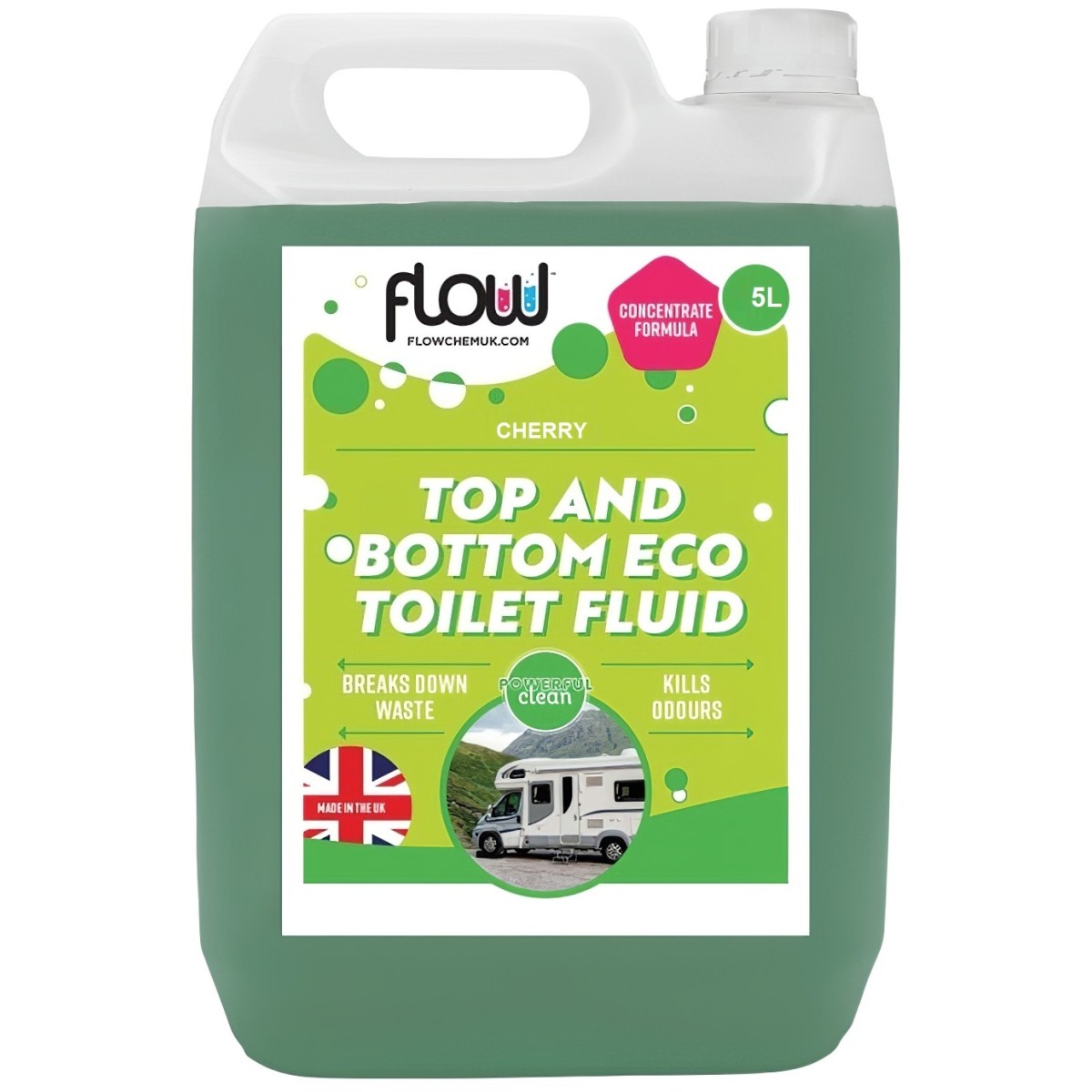 Flow Chemical Toilet Top Bottom All in One Cleaner 5 Litre Concentrated ...