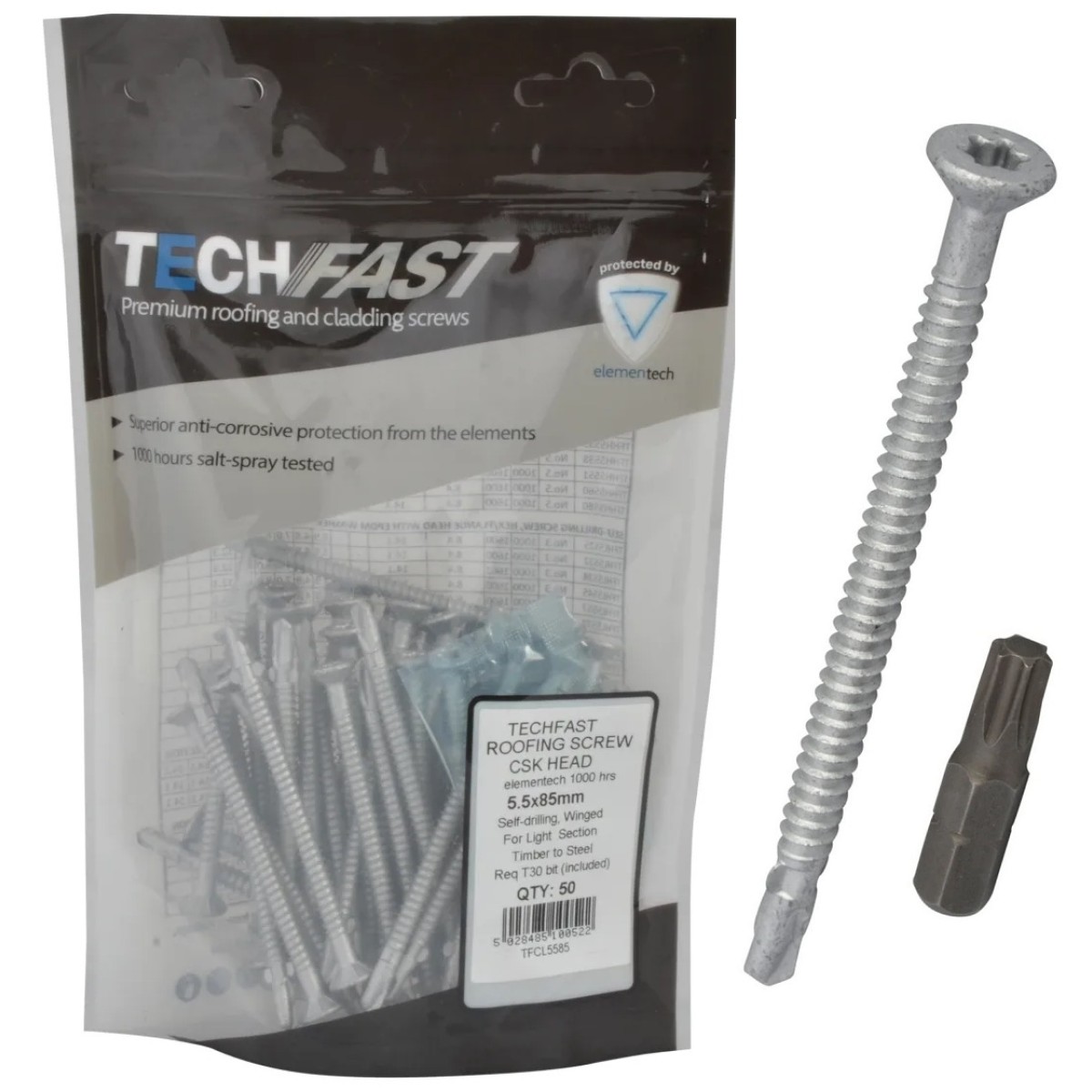 Techfast Timber to Steel Self Drilling Fixing 5.5 85mm TFCL5585 ...