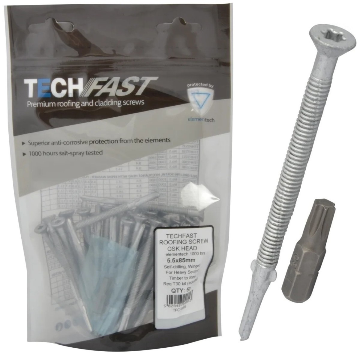 Techfast Timber Heavy Steel Self Drilling Fixing 5.5 85mm TFCH5585 ...