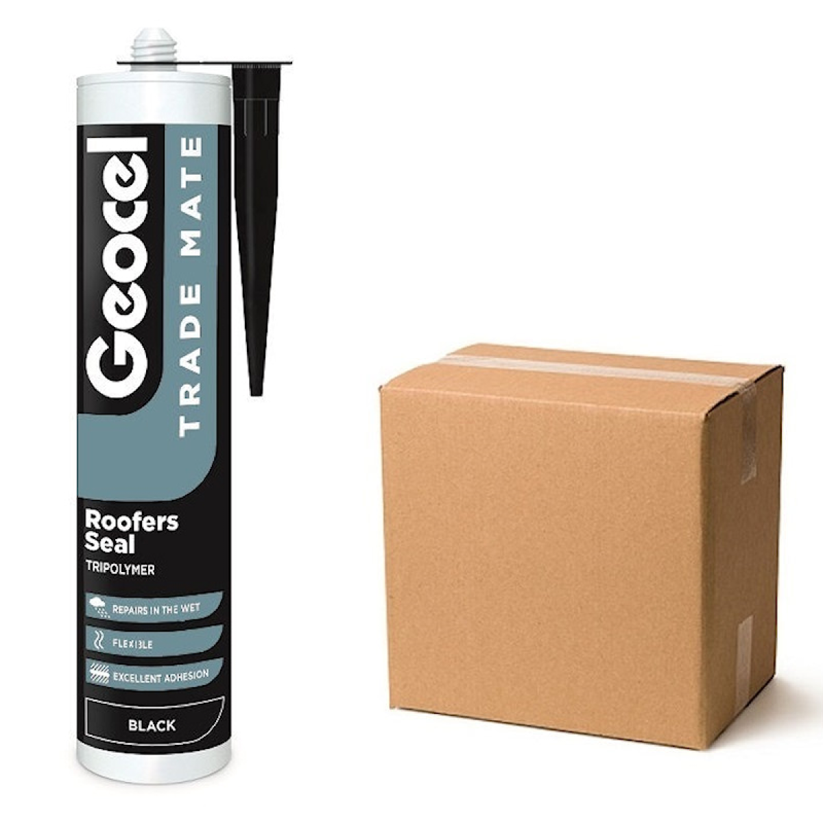 Geocel Roof Gutter Trade Mate Roofers Seal Sealant Black Grey 12 Box ...