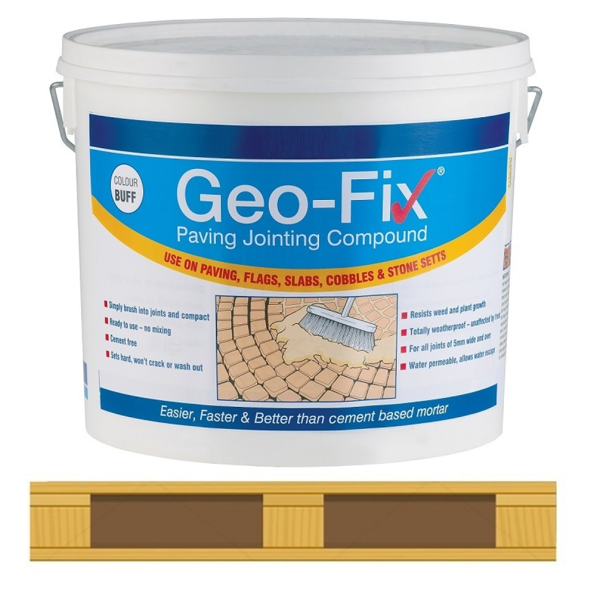 Geo-Fix Paving Jointing Compound Original Buff 14kg 48x Tub Pallet Deal ...