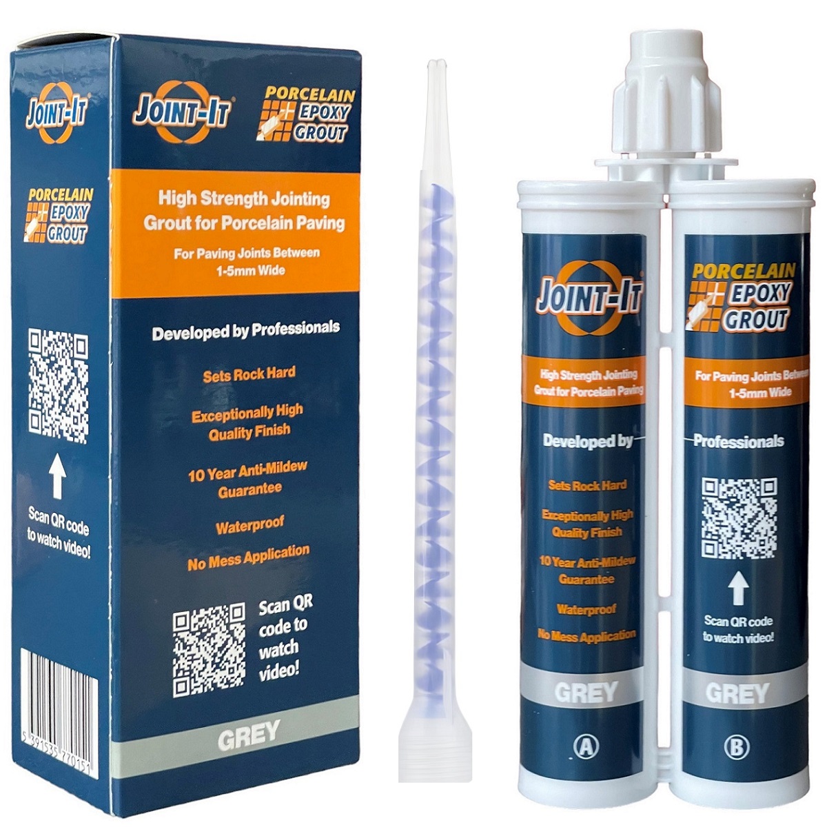 Joint It 2 Part Porcelain Epoxy Pointing Grout Grey 400ml JIPEG-G ...