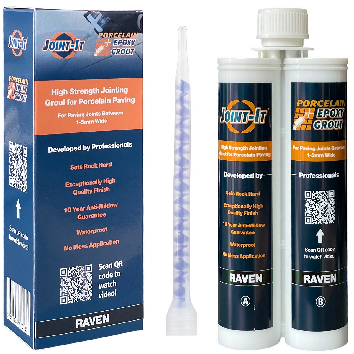 Joint It 2 Part Porcelain Epoxy Pointing Grout RAVEN BLACK 400ml JIPEG ...