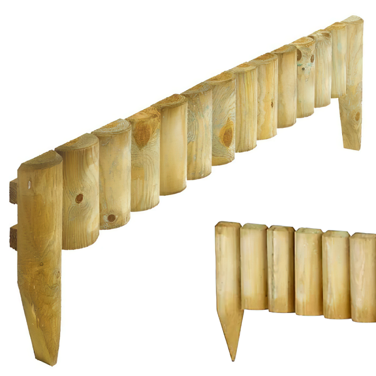 Kingfisher Wood Log Garden Lawn Flower Border Edging 1m Panel LE3 ...