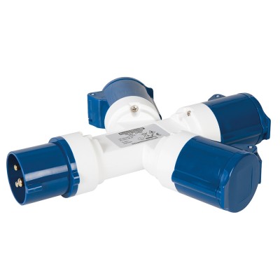 Powermaster 240v Industrial Cable Splitter Socket 16A 3 Gang 240v ...
