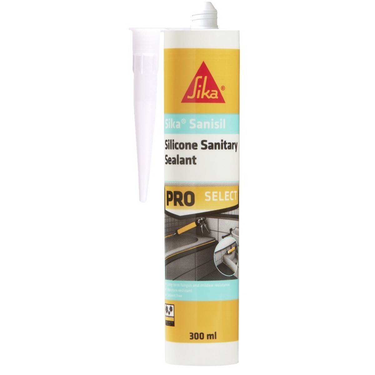 Sika Sanisil Sanitary Bathroom Kitchen Sealant White 737763 SKSANSILWE | Sealants and Tools Direct