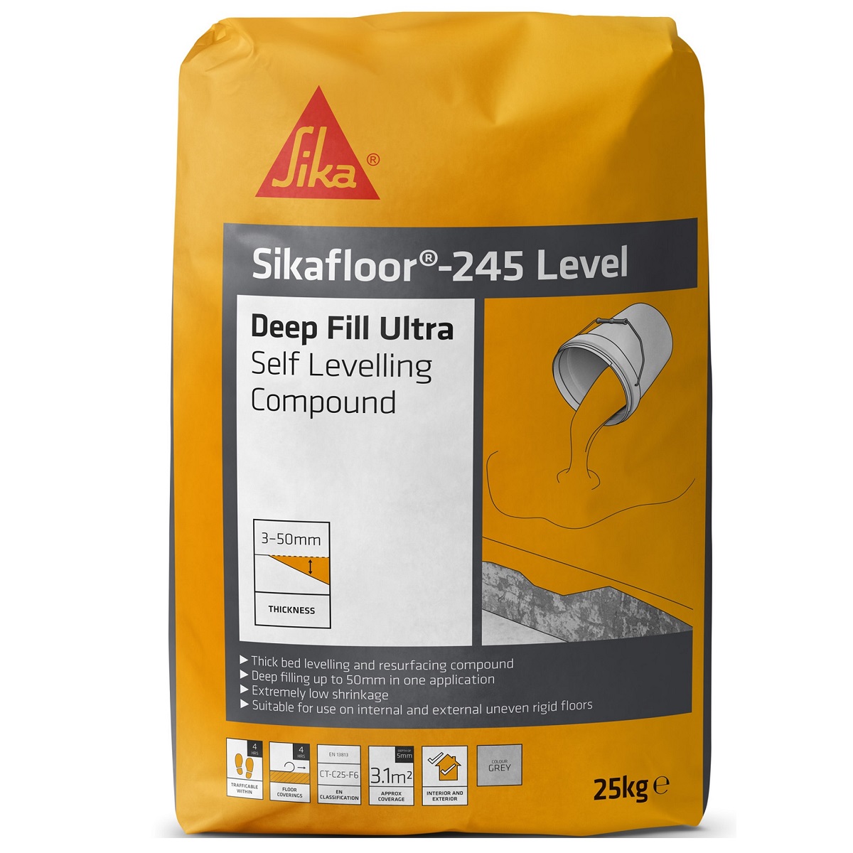 Sikalevel 245 Sikafloor Deep Fill Concrete Floor Level 25kg Levelling ...