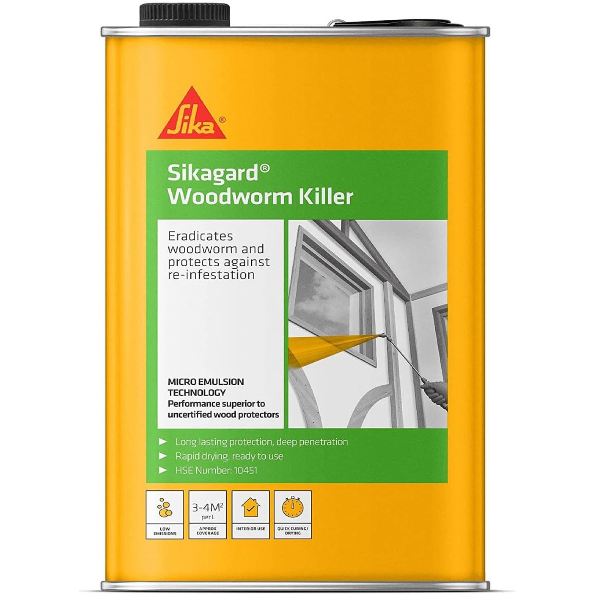 Sika Sikagard Woodworm Killer 5 Litre Wood Worm Treatment 408177 ...