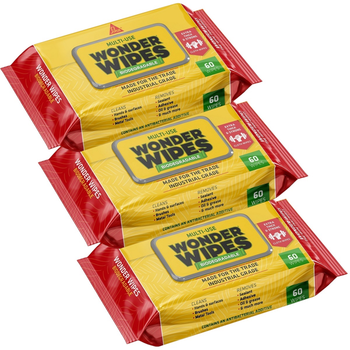 Sika Everbuild Biodegradable Wonder Wipes 60 Wipe Trade Triple Pack ...