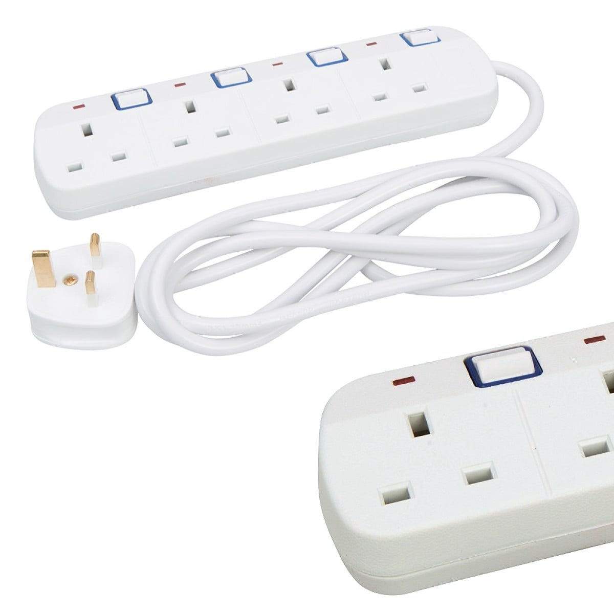 Powermaster Electric Switched Extension Lead Cable 4 Socket 2m 341158 ...