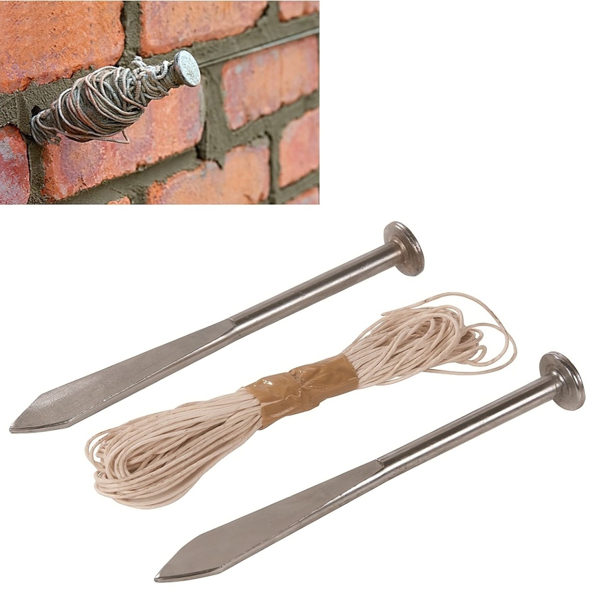 Silverline Bricklayers Heavy Duty Brick String Line & Pins 28299 ...