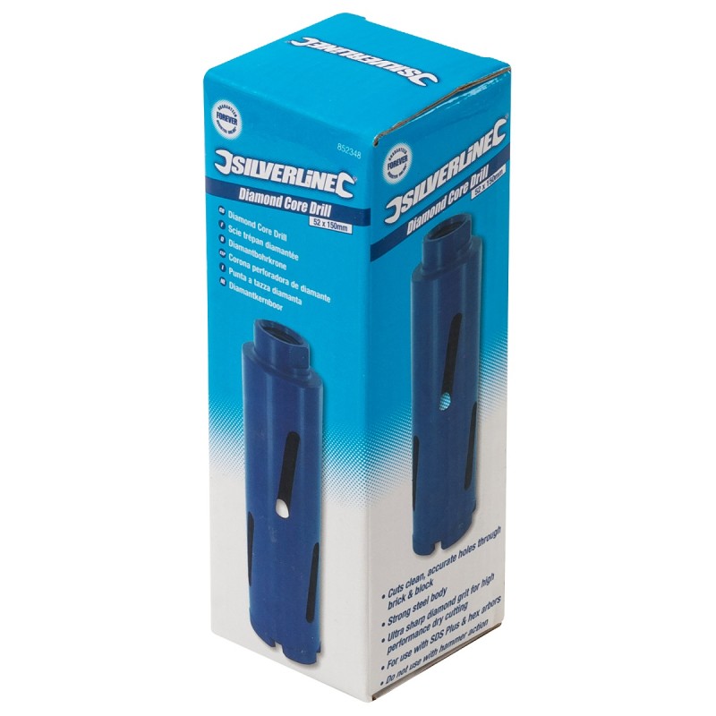 Silverline Diamond Core Masonry Drill Bit 52mm x 150mm 852348 ...