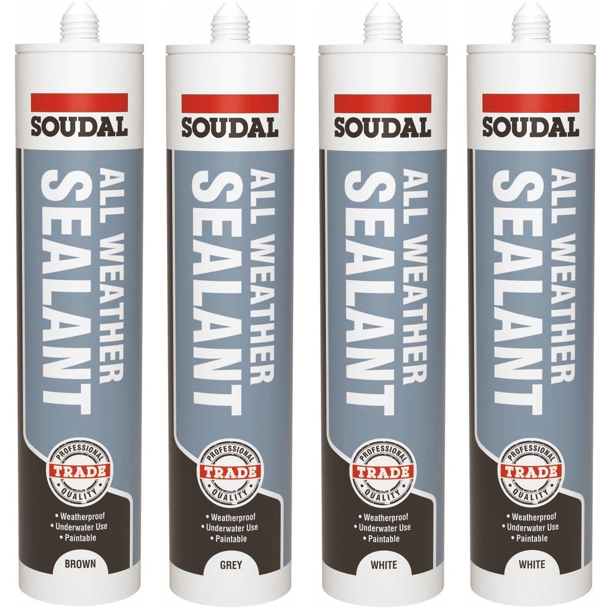 Soudal All Weather Repair Sealant Brown Black Clear Grey White ...