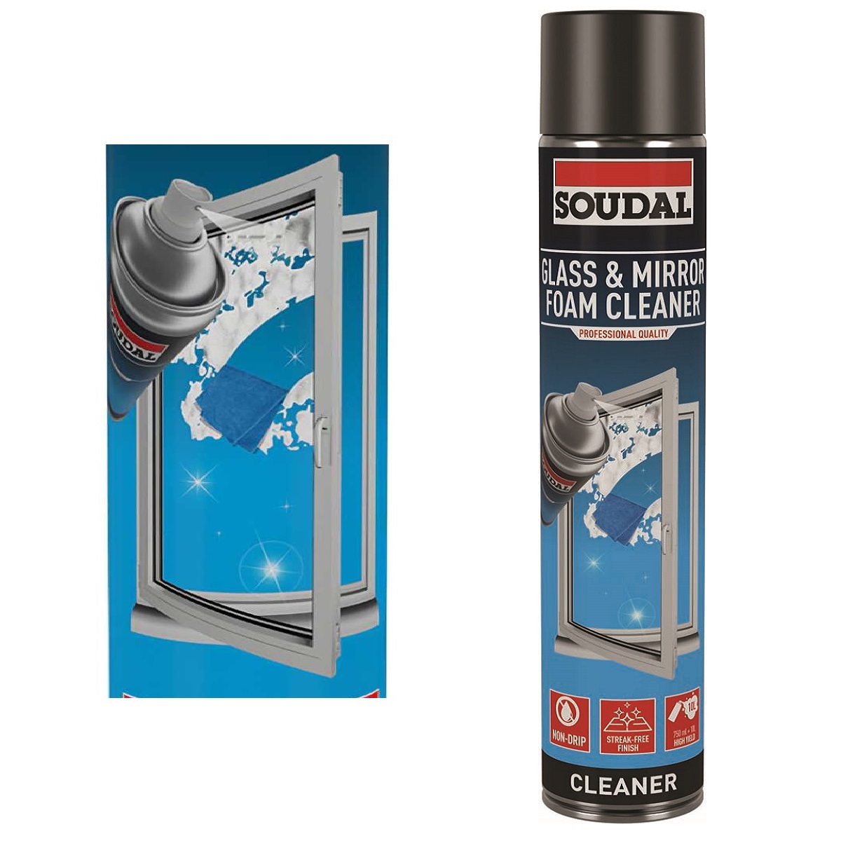 Soudal Glass and Mirror Industrial Foam Spray Cleaner 156176 | Sealants ...