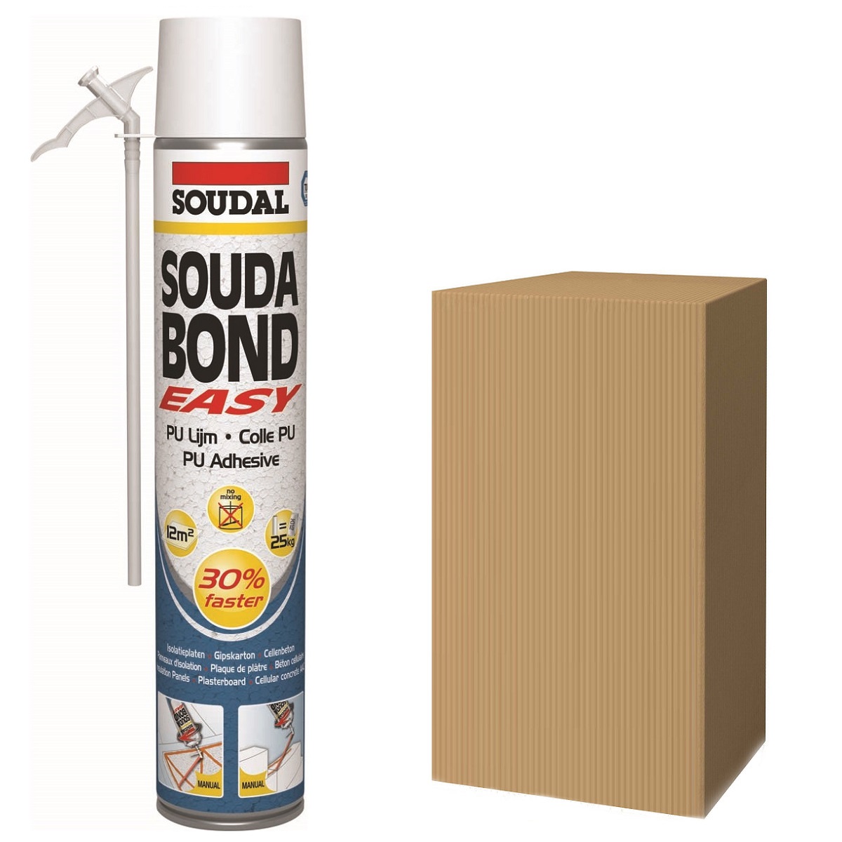 Soudal Soudabond Easy Hand Held Adhesive Expanding Foam Box of 12 ...