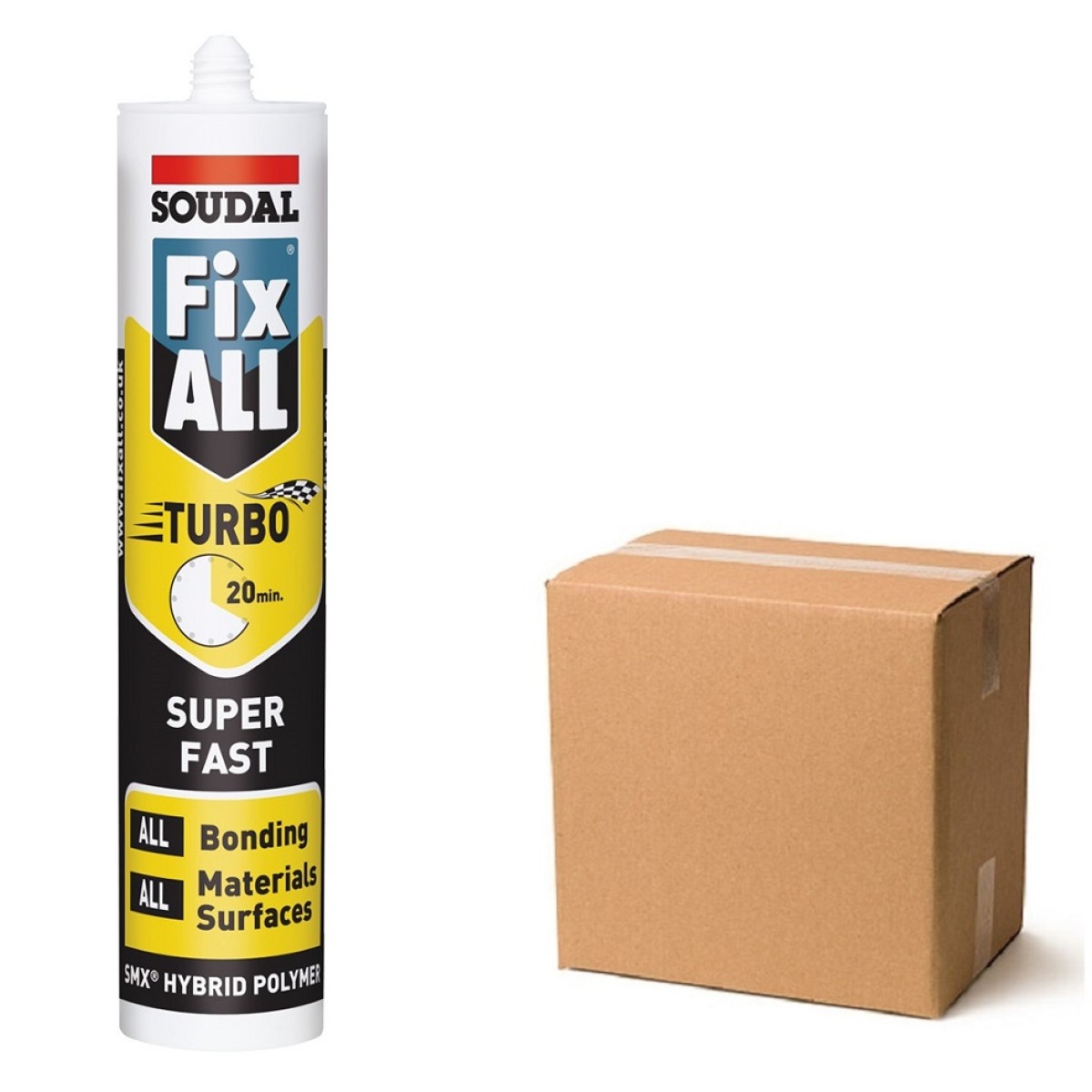 Soudal Fix ALL TURBO GREY Super Fast High Grab Adhesive Box of 12 ...