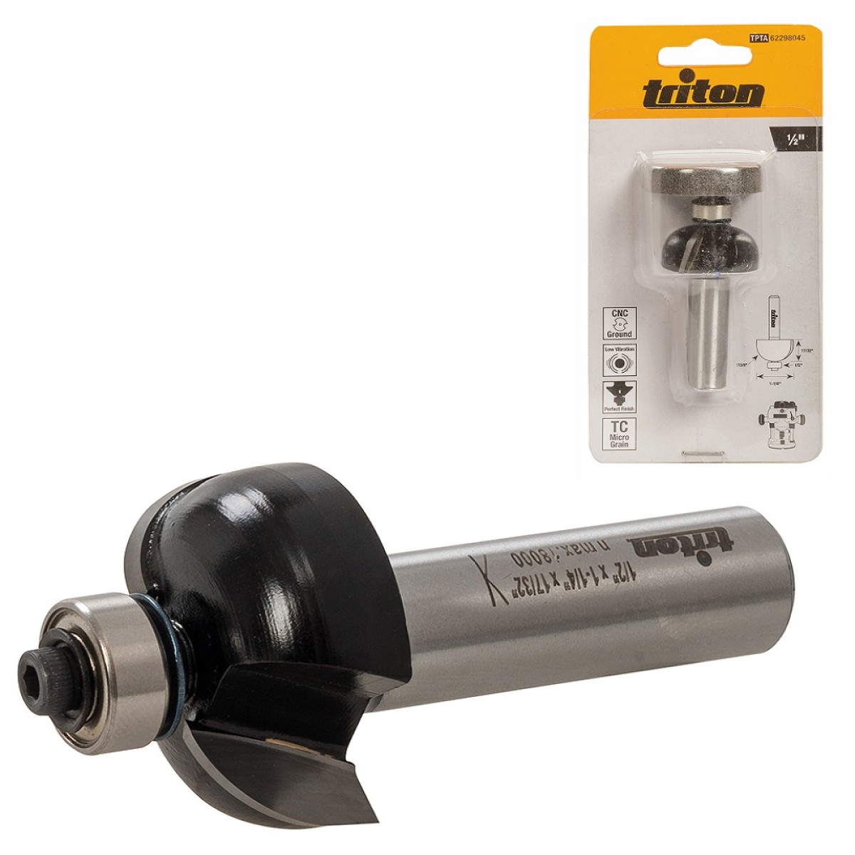 Triton Cove Wood Router Bit 1/2" 298045 | Sealants and Tools Direct