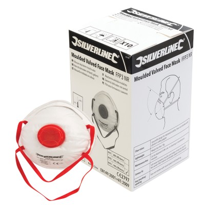 Silverline P3 Valved Safety Face Mask Dust Mists FFP3 NR x 10 427698 ...